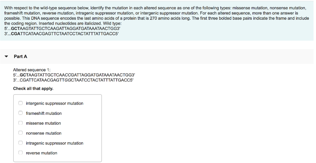 Solved With respect to the wild-type sequence below, | Chegg.com