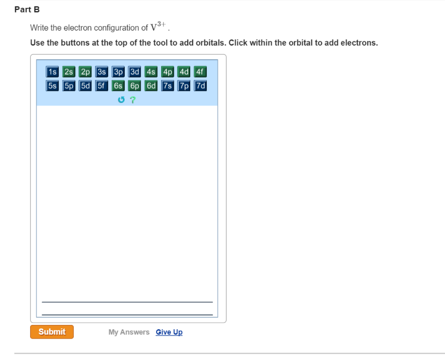 Solved Write the electron configuration of vanadium (V). Use | Chegg.com