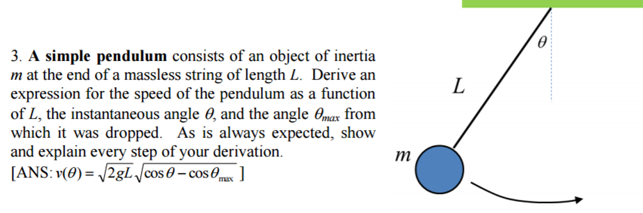 Solved A Simple Pendulum Consists Of An Object Of Inertia M 