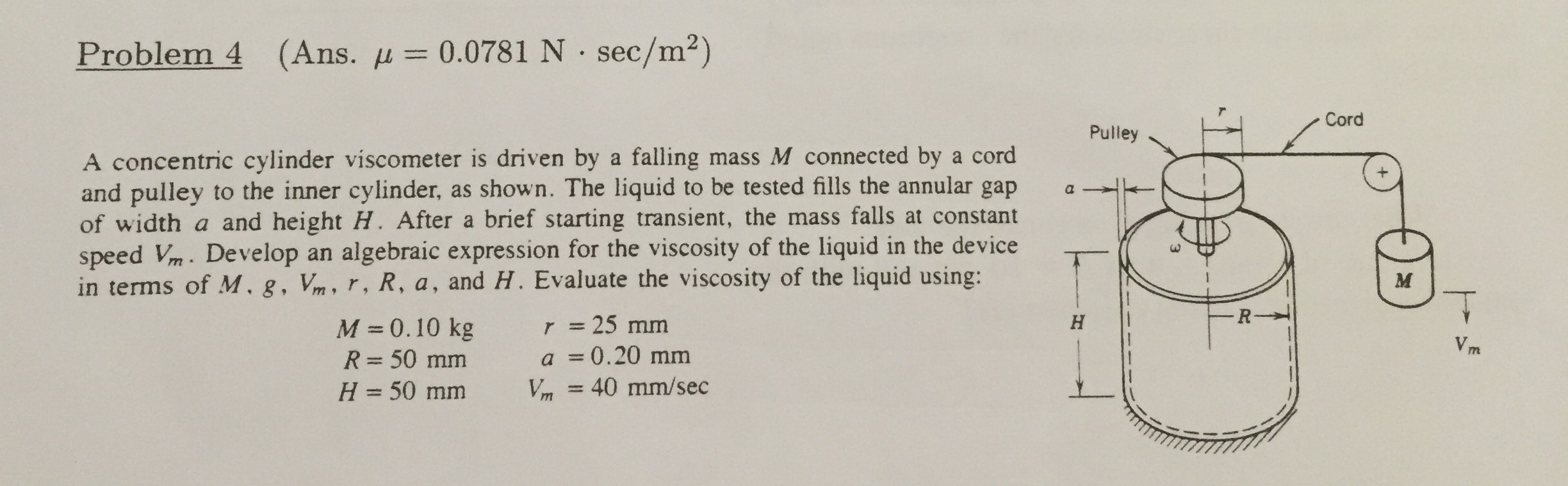 Solved A concentric cylinder viscometer is driven by a | Chegg.com
