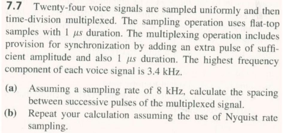 Solved Twenty-four voice signals are sampled uniformly and | Chegg.com
