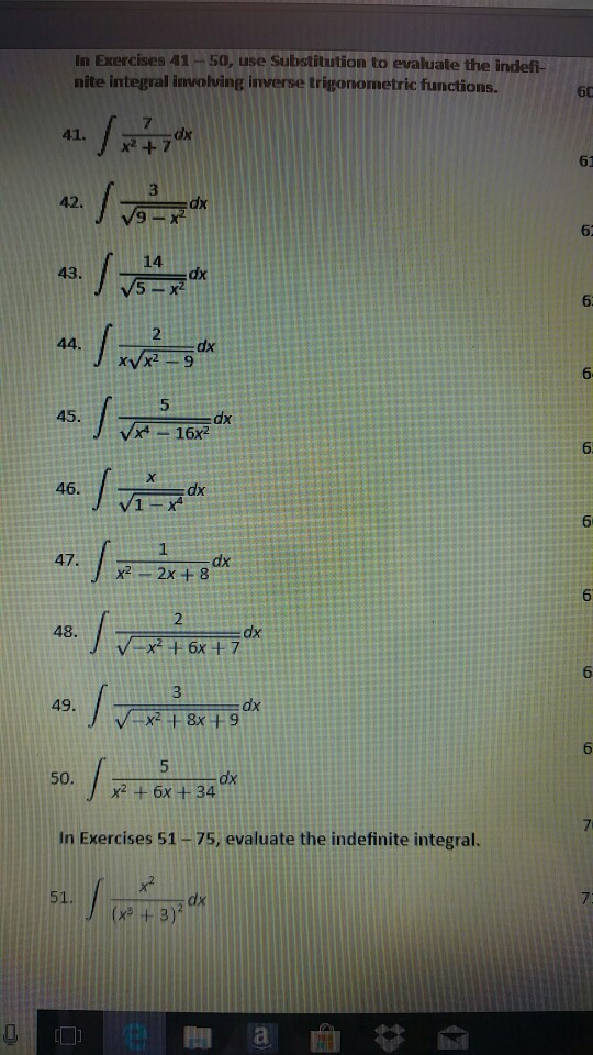 Solved In Exercises 41-50, use Substitution to evaluate the | Chegg.com