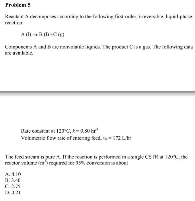 Solved Reactant A Decomposes According To The Following