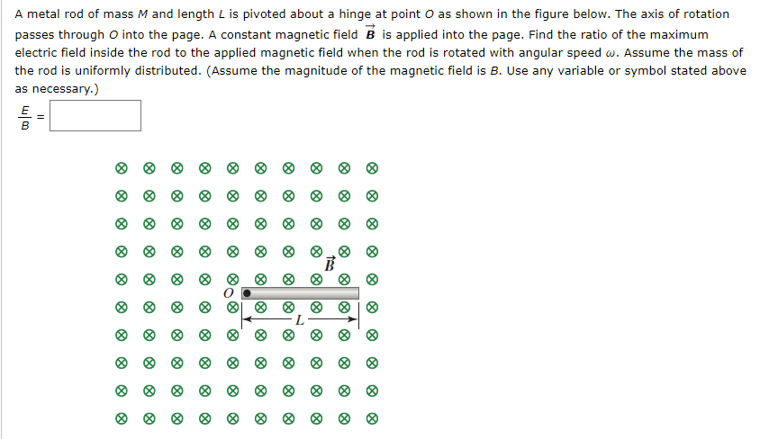 Solved A metal rod of mass M and length L is pivoted about a | Chegg.com
