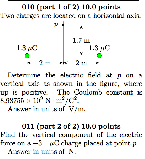 Solved Two charges are located on a horizontal axis. | Chegg.com