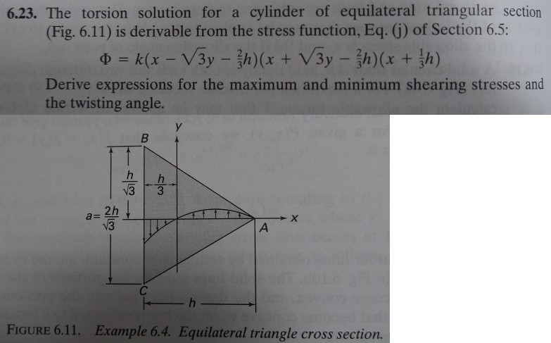 Solved The torsion solution for a cylinder of equilateral | Chegg.com