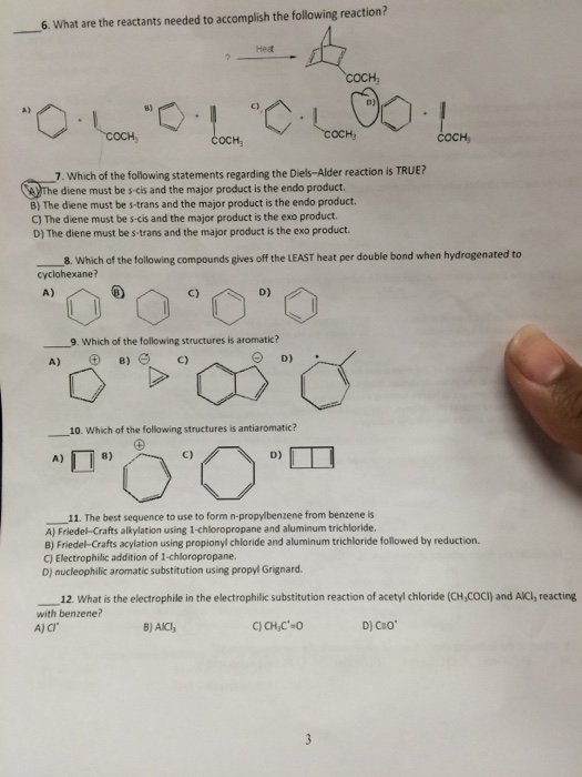 Solved 6. What are the reactants needed to accomplish the | Chegg.com