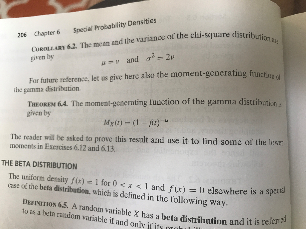 Solved Special Probability Densities hi-square distribution | Chegg.com
