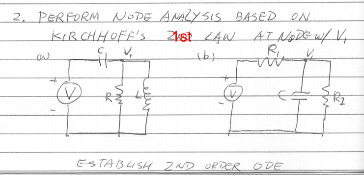 Solved Perform node analysis based on Kirchhoff's 1st law at | Chegg.com