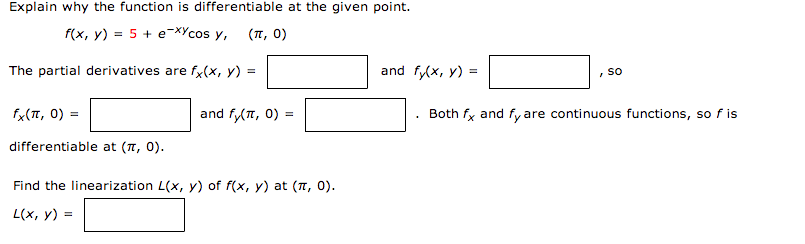Solved Explain why the function is differentiable at the | Chegg.com