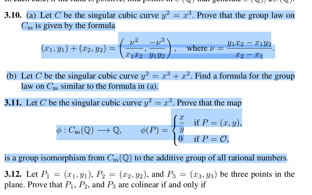 Solved 3.10. (a) Let C' be the singular cubic curve yr. | Chegg.com