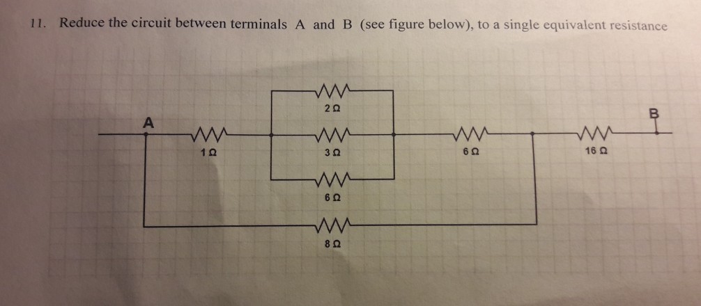 Solved Reduce the circuit between terminals A and B to | Chegg.com