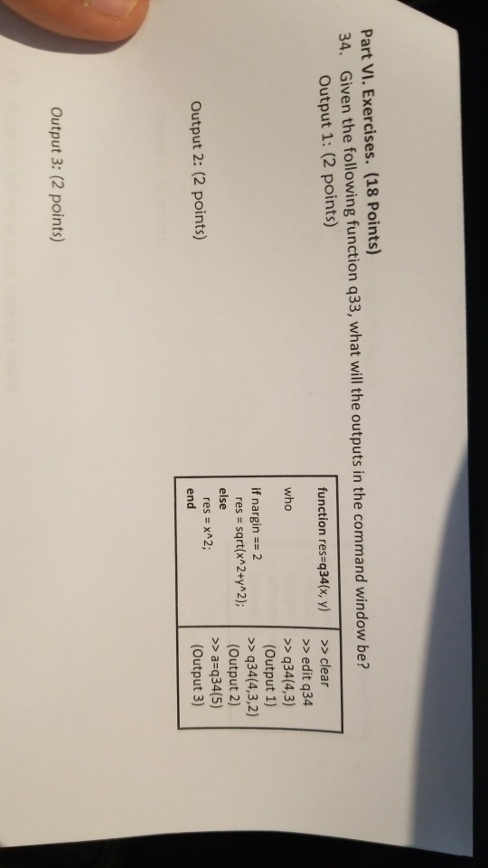 Solved Part VI. Exercises. (18 Points) 34. Given the | Chegg.com