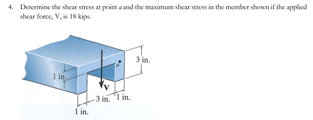 Solved 4. Determine the shear stress at point a and the | Chegg.com