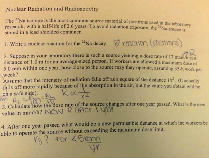 Solved Nuclear Radiation and Radioactivity The 22 Na | Chegg.com