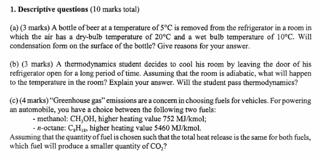 Solved 1. Descriptive questions (10 marks total) (a) (3 | Chegg.com