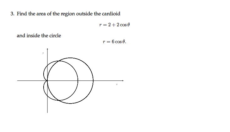 Solved Find the area of the region outside the cardioid r = | Chegg.com