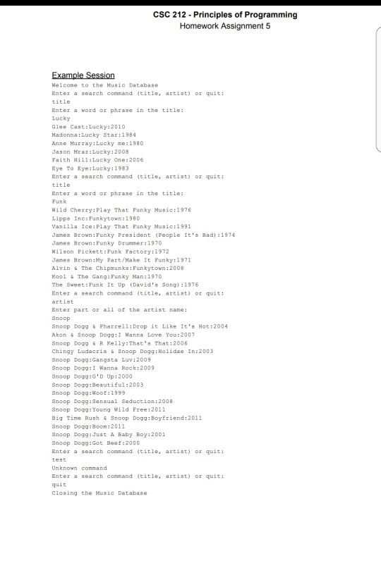 Solved CSC 212 -Principles of Programming Homework | Chegg.com