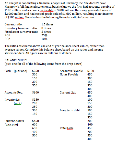 Solved An analyst is conducting a financial analysis of | Chegg.com