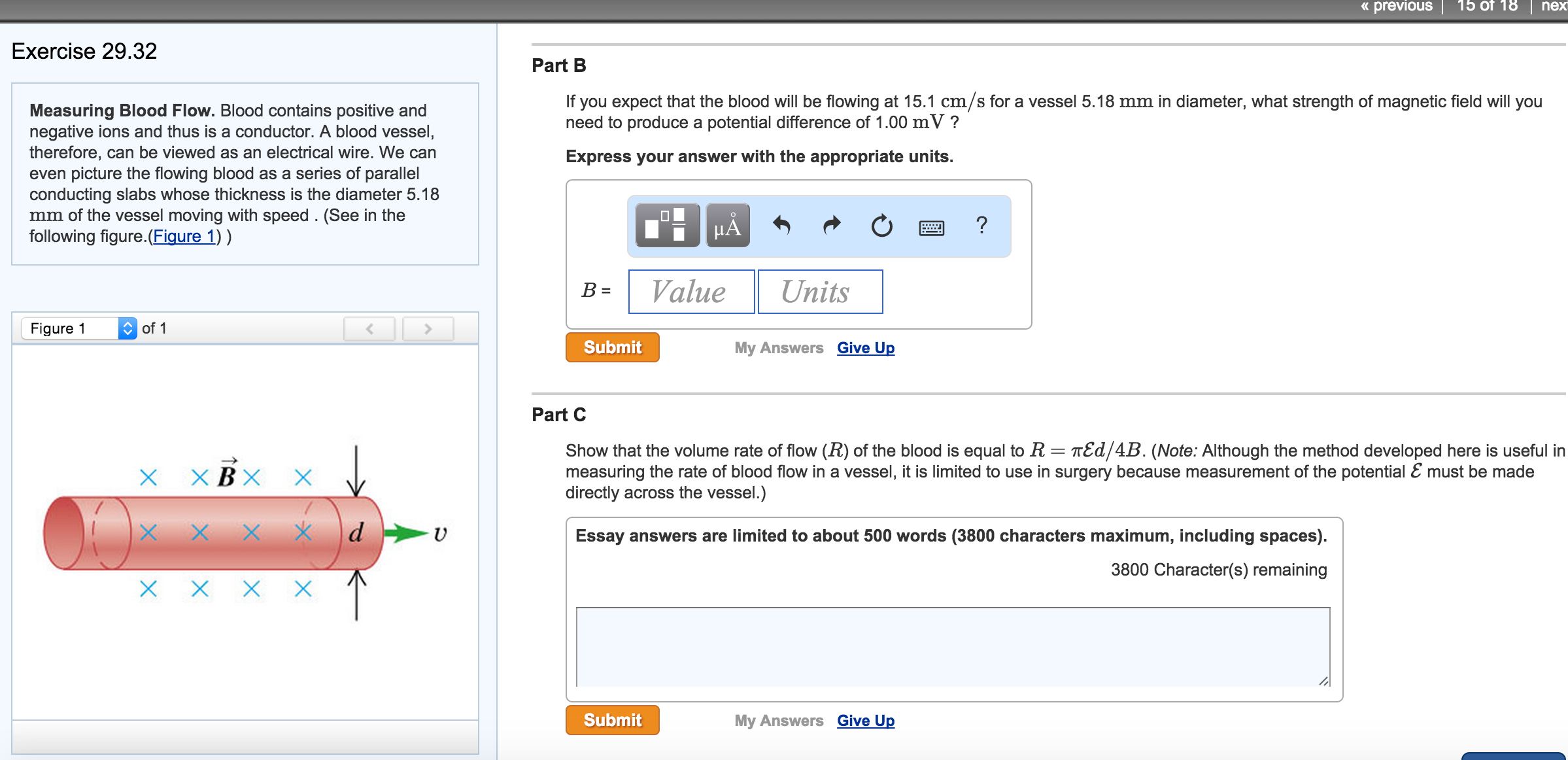 Solved Exercise 29.32 Measuring Blood Flow. Blood contains | Chegg.com