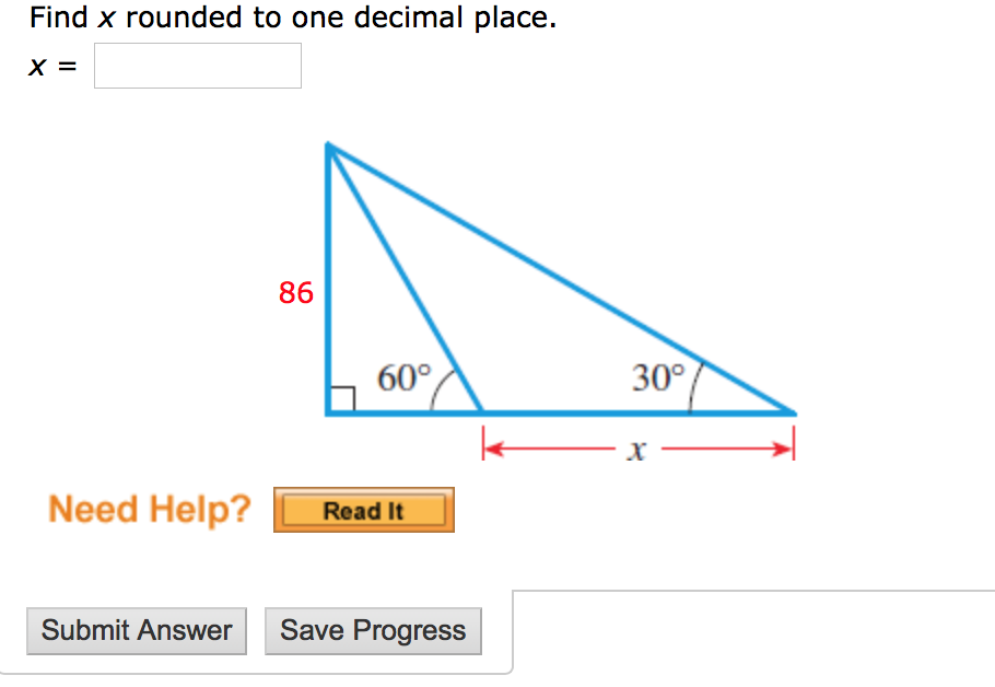 Solved Find x rounded to one decimal place. x = | Chegg.com