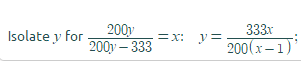 Solved How was y isolated? Isolate y for 200y/200y - 333 = | Chegg.com