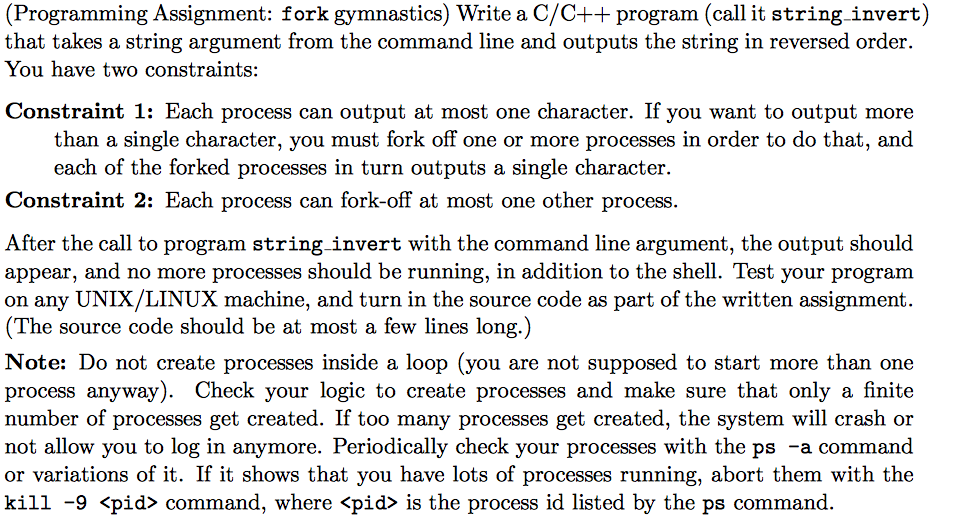 Solved Write A Cc Program Call It Stringinvert That 0960