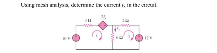 Solved Using mesh analysis, determine the current ix in the | Chegg.com