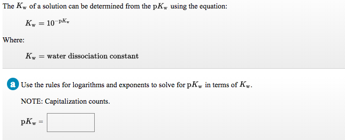 Solved The K_w of a solution can be determined from the pK_w | Chegg.com