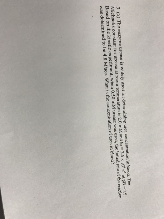 Solved The enzyme urease is widely used for determining urea | Chegg.com