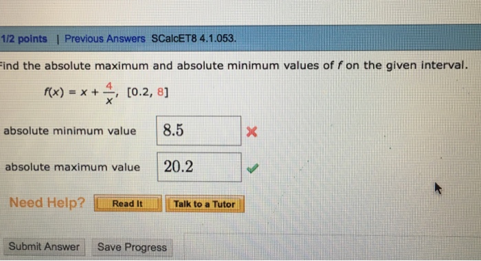 Solved Find the absolute maximum and absolute minimum values | Chegg.com