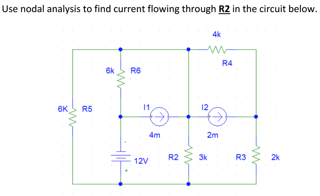 Solved Use nodal analysis to find current flowing through R2 | Chegg.com