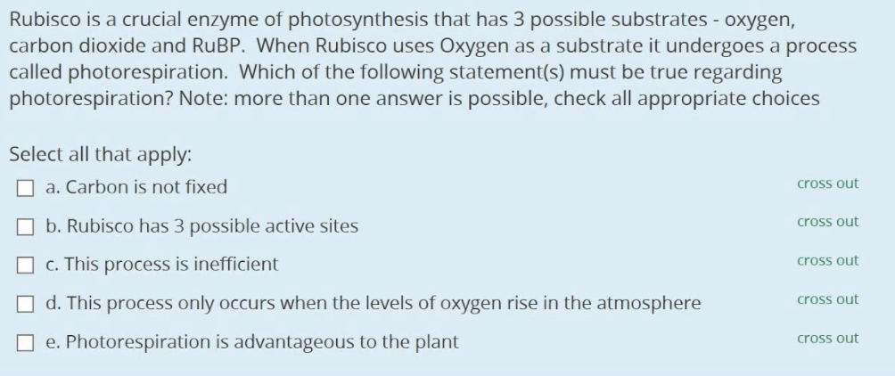 Solved Rubisco is a crucial enzyme of photosynthesis that | Chegg.com