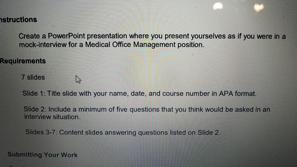 structlons Create a PowerPoint presentation where you | Chegg.com