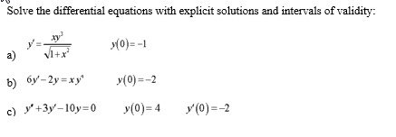 Solved Solve the differential equations with explicit | Chegg.com