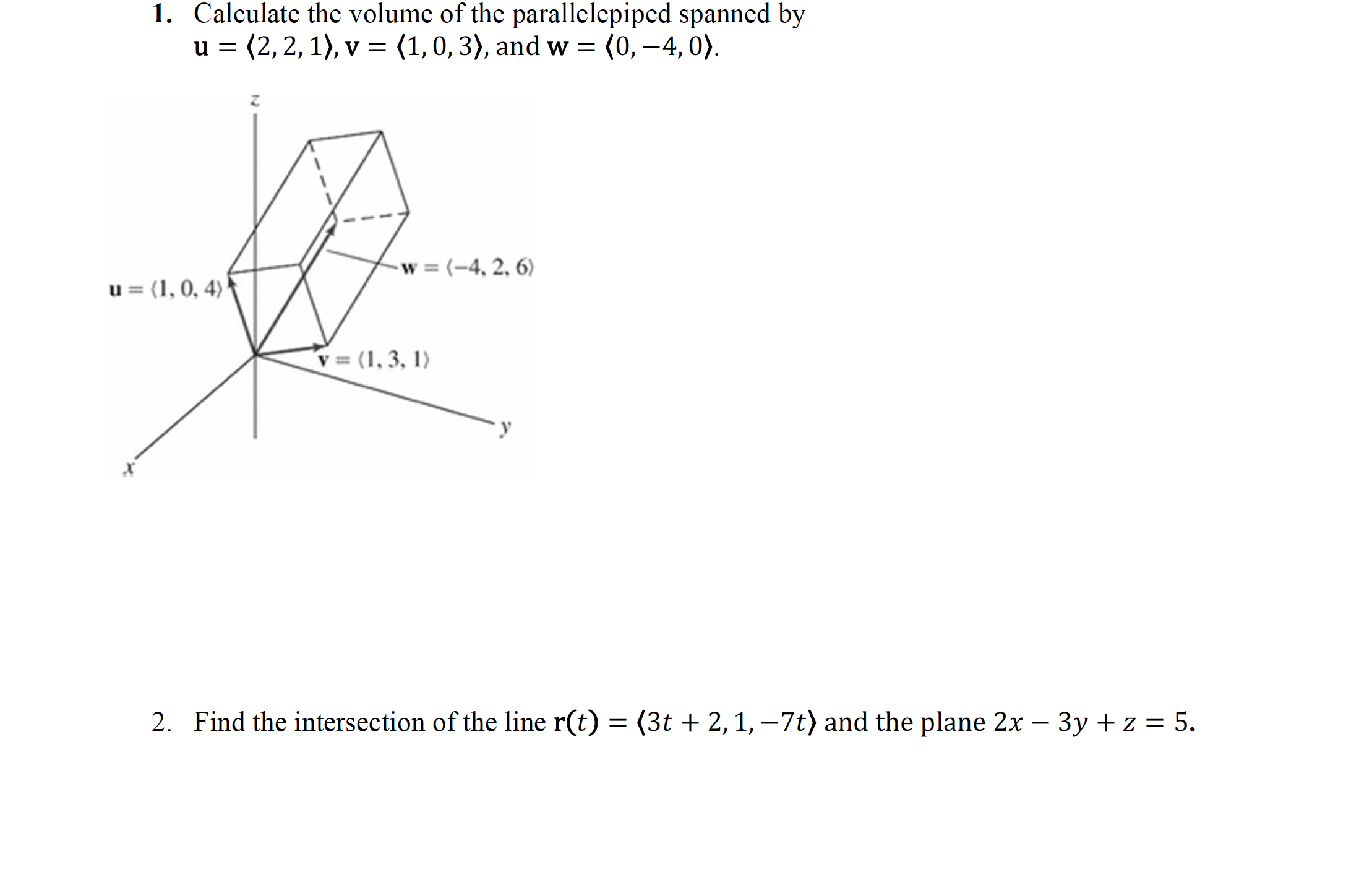 Solved Calculate the volume of the parallelepiped spanned by | Chegg.com