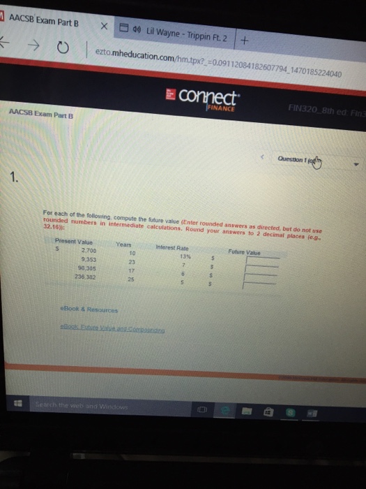 Solved For each of the following compute the future value. | Chegg.com