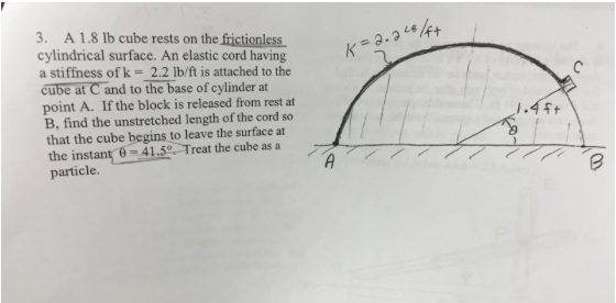 Solved A 1.8 lb cube rests on the frictionless cylindrical | Chegg.com
