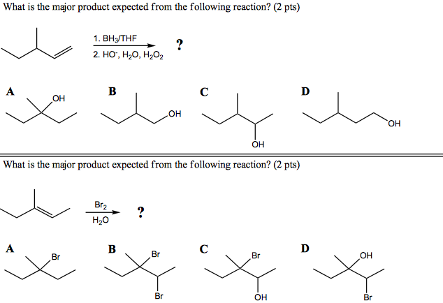Solved What Is The Major Product Expected From The Following
