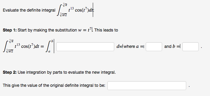 Solved Evaluate the definite integral integral^7 squareroot | Chegg.com