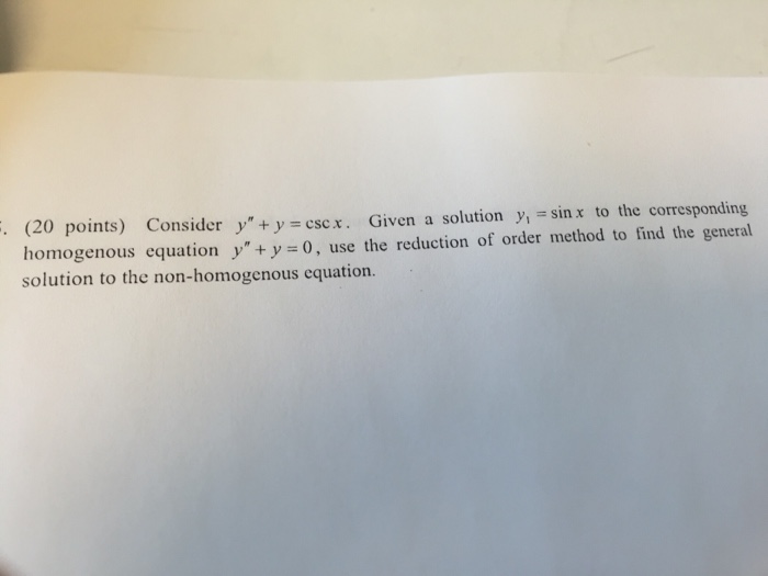 Solved Use the reduction of order method to find the general | Chegg.com