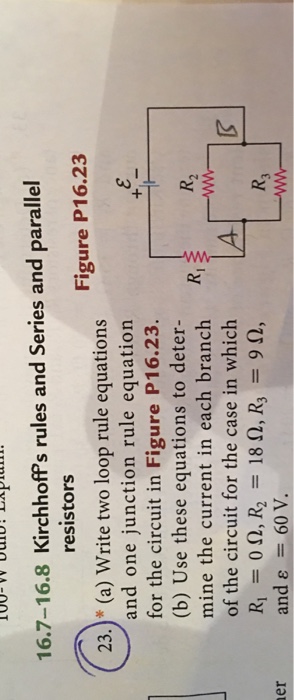 Solved Write Two Loop Rule Equations And One Junction Rule 