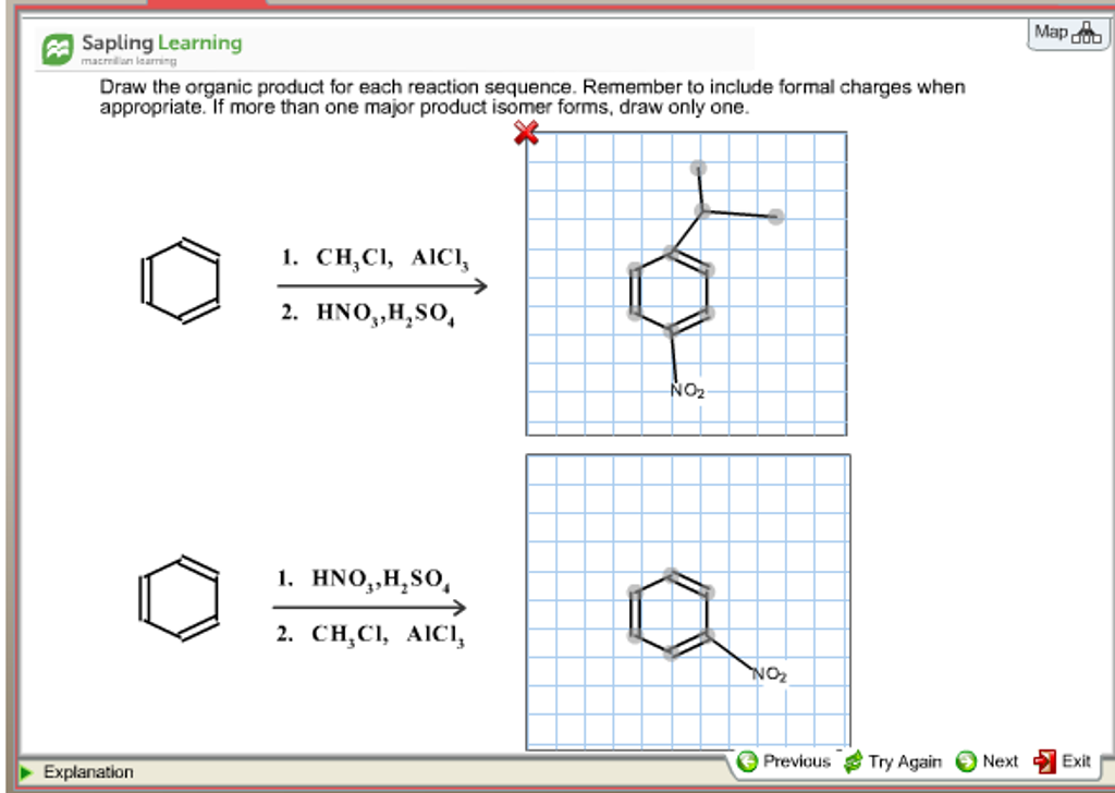 Solved: Map Sapling Learning Draw The Organic Product For ... | Chegg.com