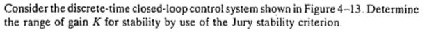 Solved Consider the discrete-time closed-loop control system | Chegg.com