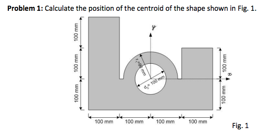 Solved Problem 1: Calculate the position of the centroid of | Chegg.com