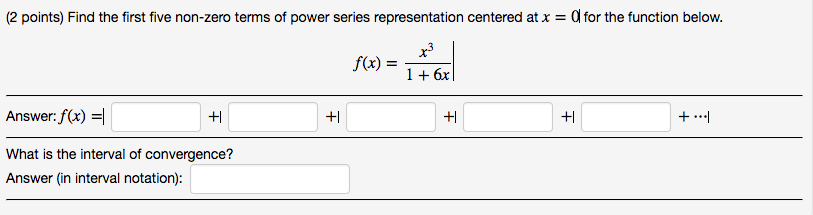 Solved (2 points) Find the first five non-zero terms of | Chegg.com