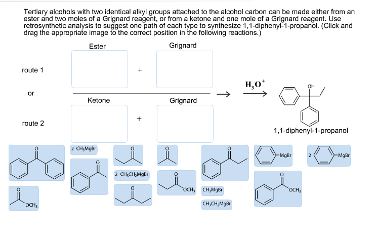 Solved Tertiary alcohols with two identical alkyl groups | Chegg.com