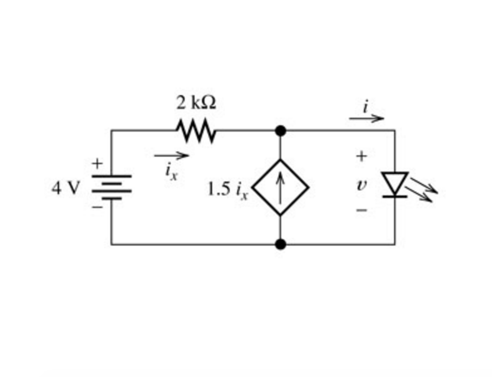 Solved Determine the values for i and v for the | Chegg.com