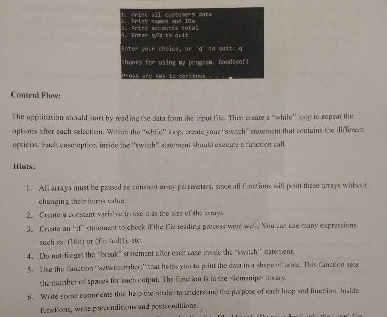Solved You are asked to develop an application that prints a | Chegg.com