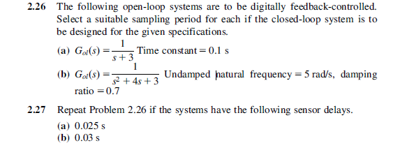 2.26 The following open-loop systems are to be | Chegg.com